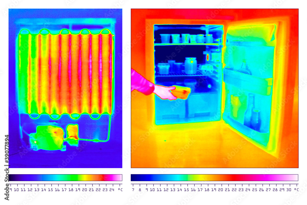 thermal imaging of a refrigerator Stock Illustration | Adobe Stock