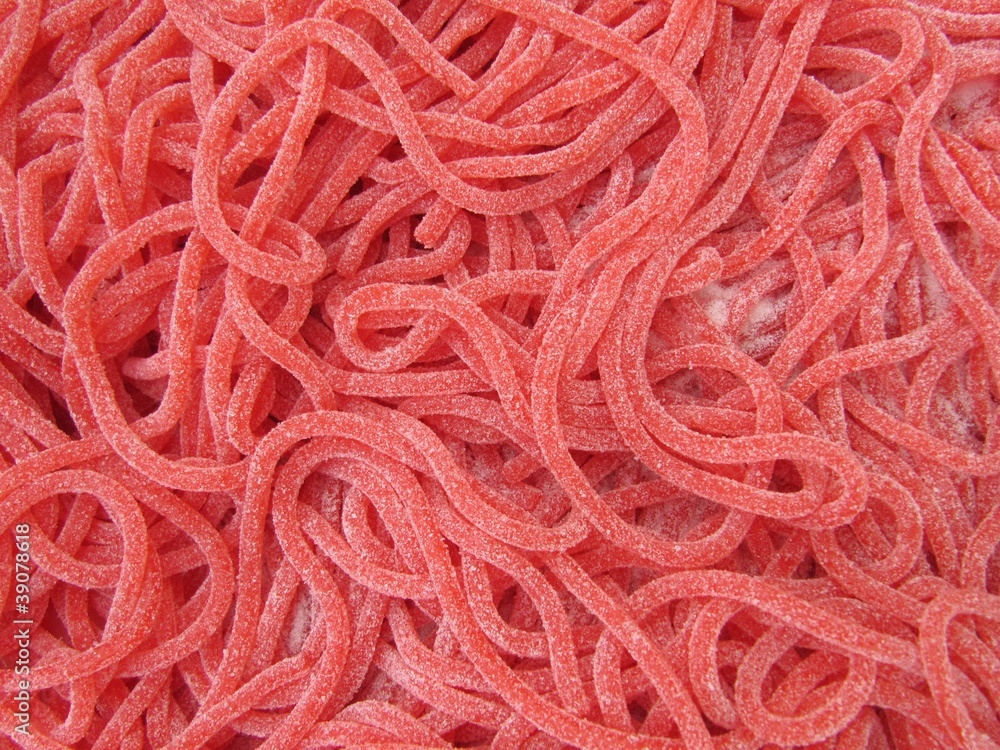 Strawberry candy spaghetti foto de Stock | Adobe Stock