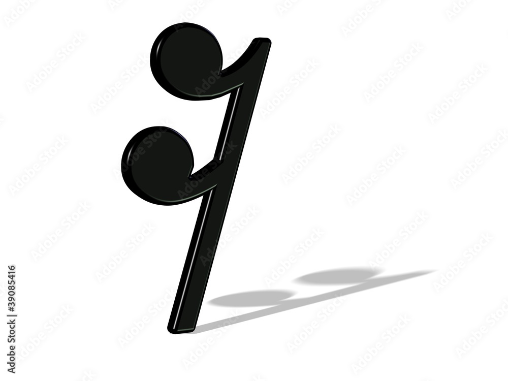 3D Sechzehntelpause Stock-Vektorgrafik | Adobe Stock