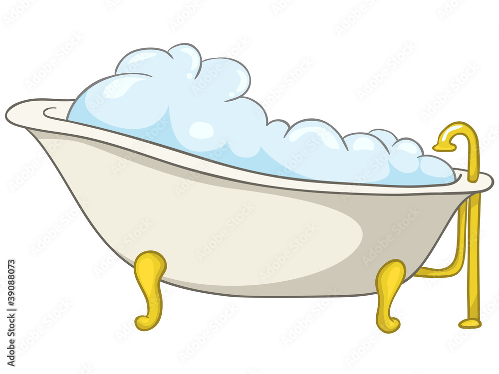 Cartoon Home Washroom Tub Stock Vector | Adobe Stock