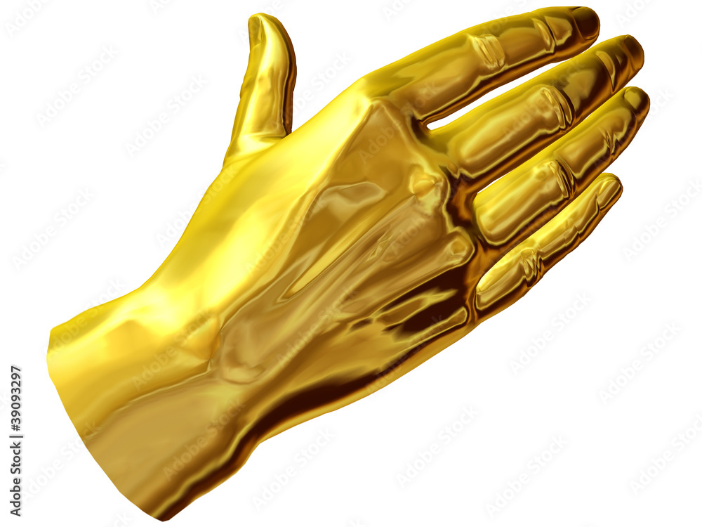 abdeckende Hand in Gold Stock-Illustration | Adobe Stock