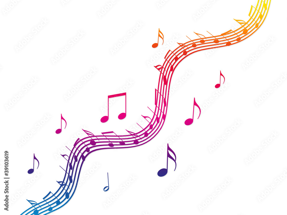 Bunte Noten Stock-Illustration | Adobe Stock