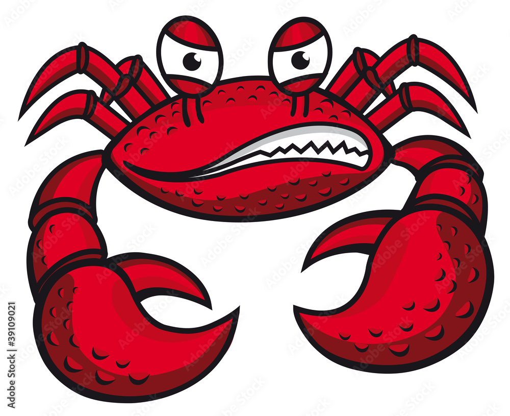 Angry crab with claws Stock Vector | Adobe Stock