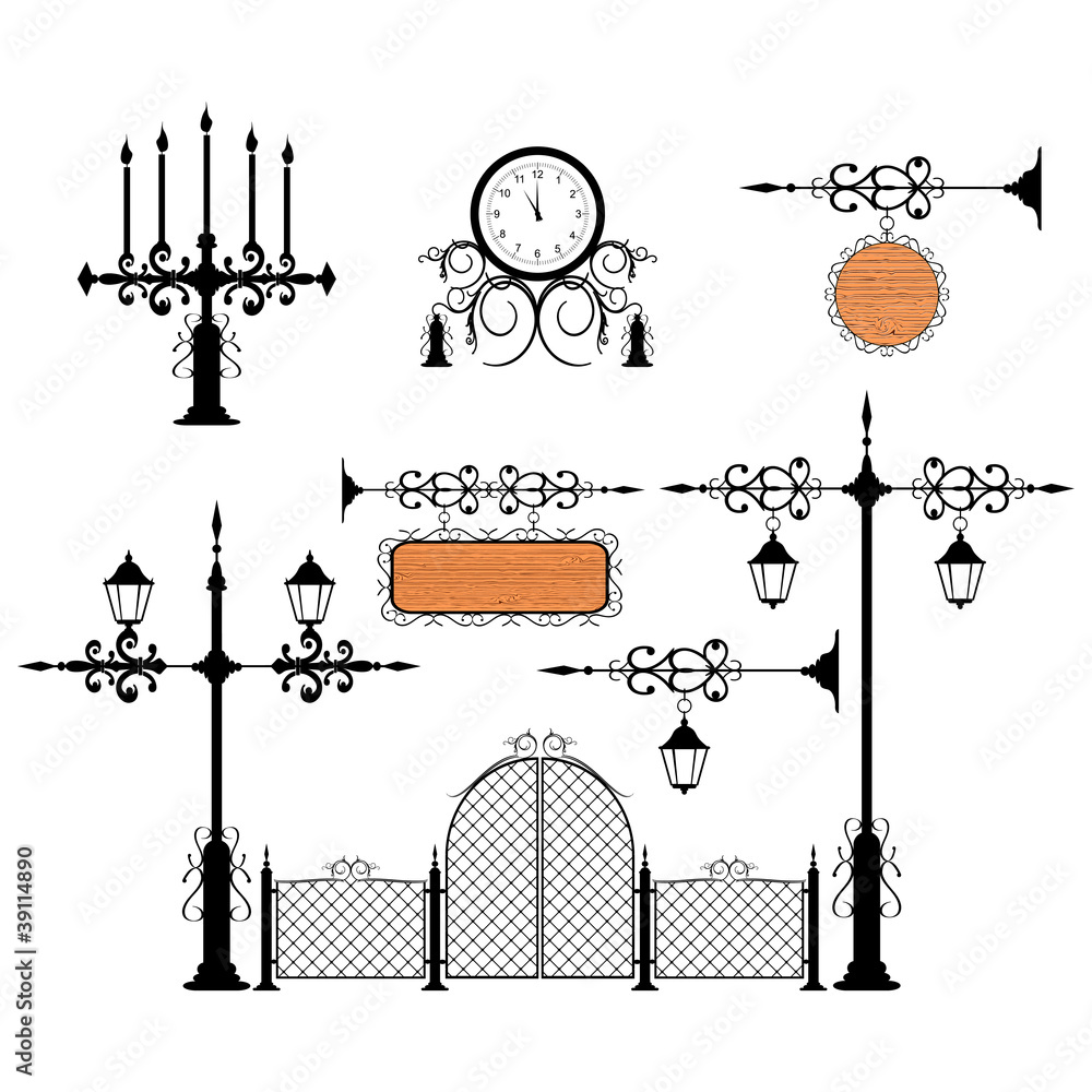 Wrought iron vector set Stock Vector | Adobe Stock