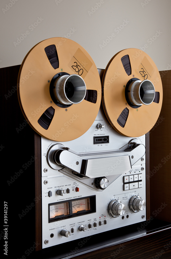 Analog Stereo Open Reel Tape Deck Recorder Stock Photo | Adobe Stock