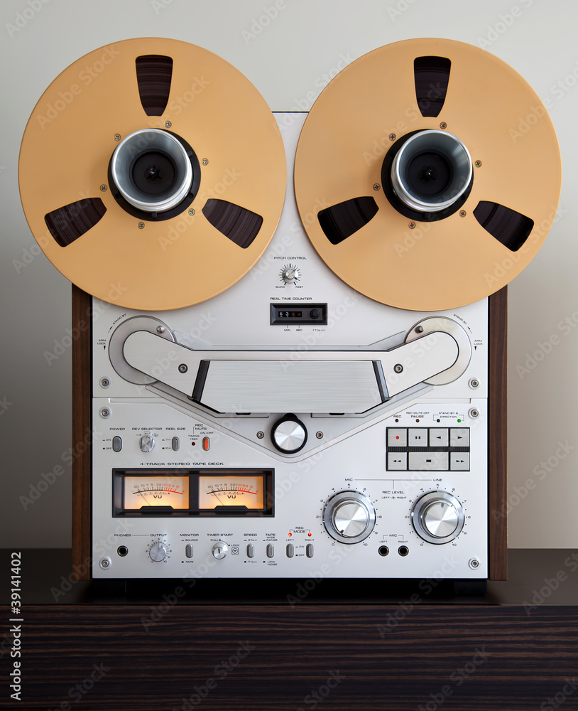 Analog Stereo Open Reel Tape Deck Recorder Stock Photo | Adobe Stock