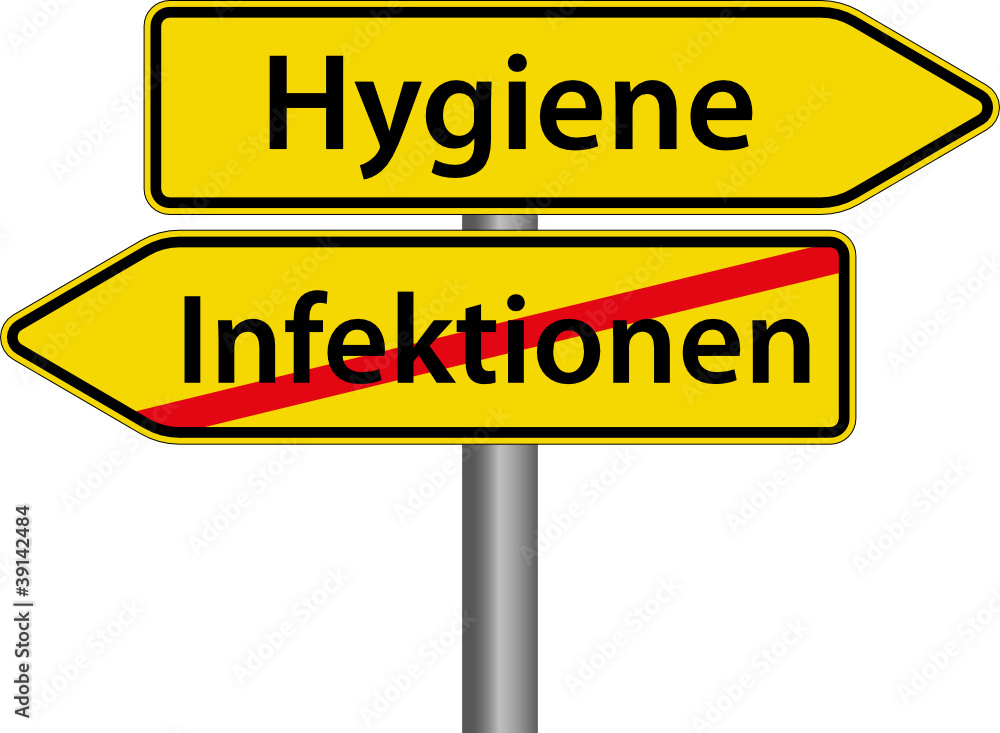 Hygiene anstatt Infektionen Schild Stock-Vektorgrafik | Adobe Stock