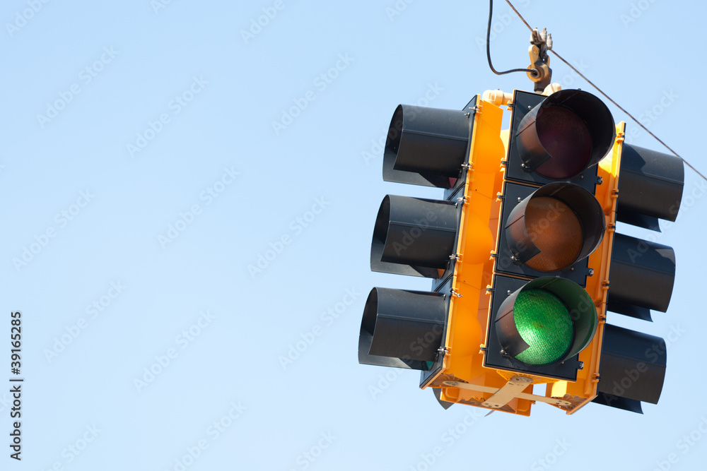 Green light traffic signal with copy space Stock Photo | Adobe Stock