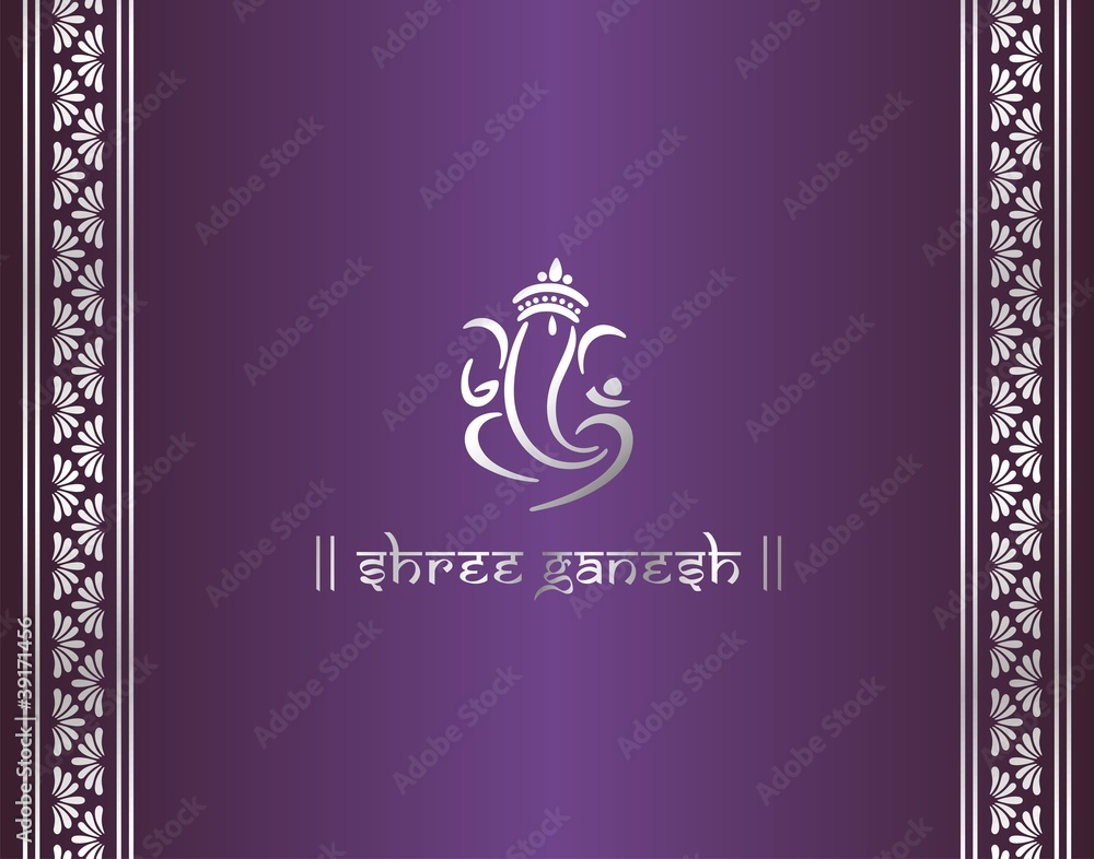 Ganesh, traditional Hindu wedding card design, India Stock Vector ...