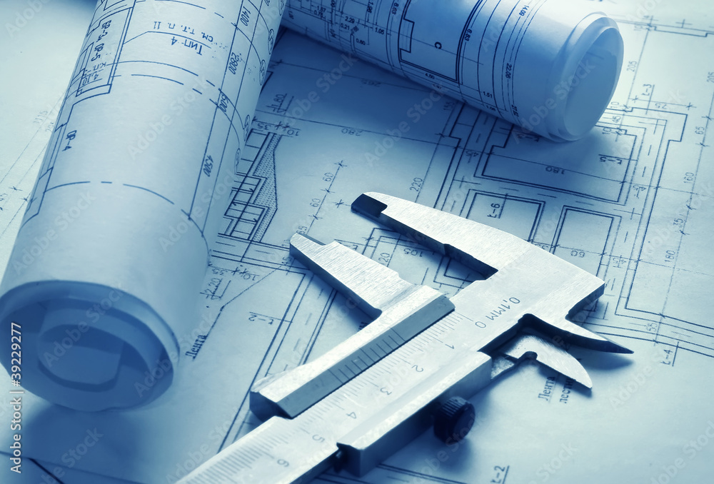 Technology blueprints Stock Photo | Adobe Stock