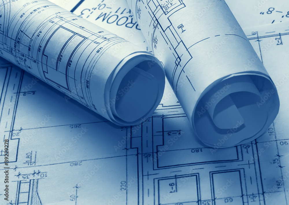 Technology blueprints Stock Photo | Adobe Stock