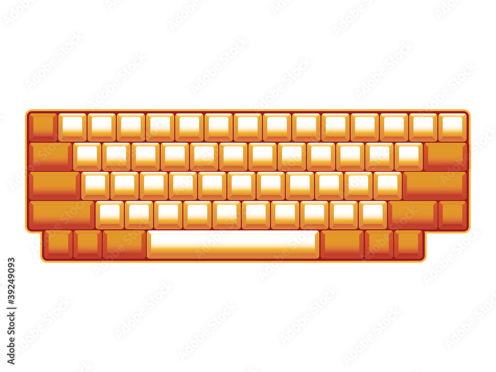 blank computer keyboard layout - realistic illustration Stock ...