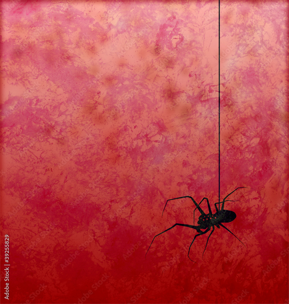 textured red background with spider silhouette horror image Stock ...