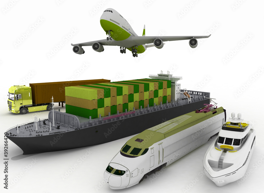 types of transport on white background Stock Illustration | Adobe Stock