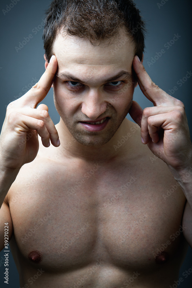 Evil scary looking man Stock Photo | Adobe Stock