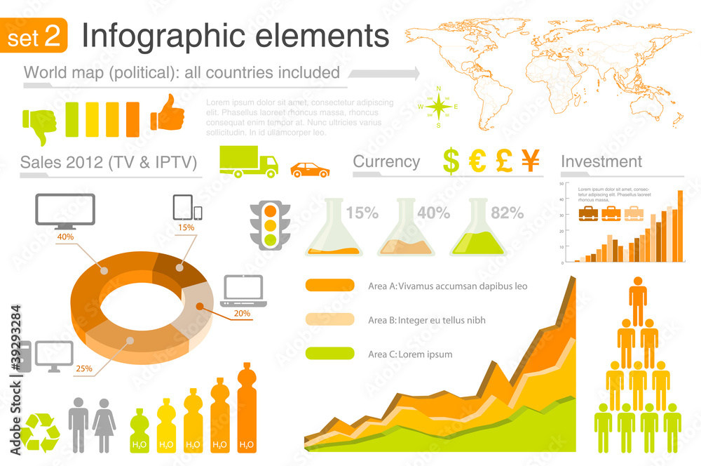 Infographics design template set 2. Editable. Stock Vector | Adobe Stock