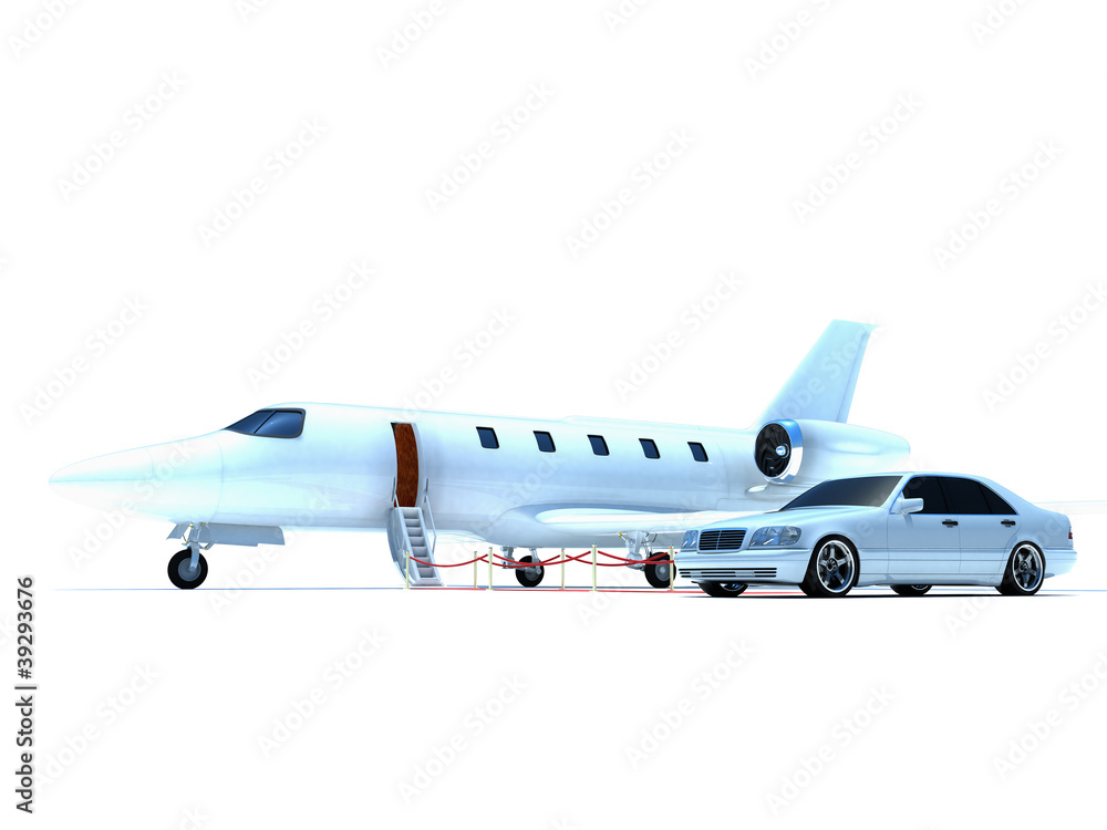 plane and car Stock Illustration | Adobe Stock