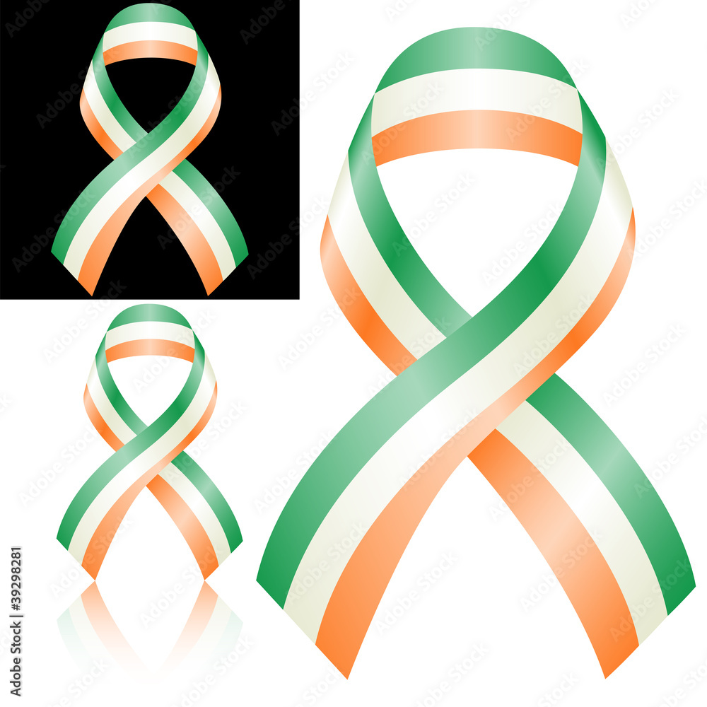 Irish flag in form of ribbon icon Stock Vector | Adobe Stock