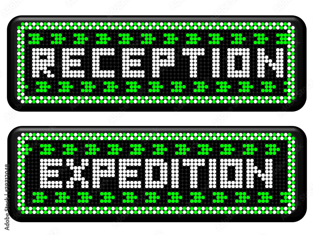 PANNEAU A LEDS RECEPTION ET EXPEDITION Stock Illustration | Adobe Stock