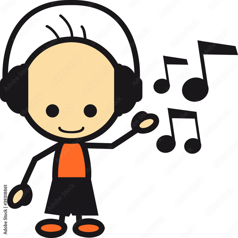 musik hören Stock-Illustration | Adobe Stock