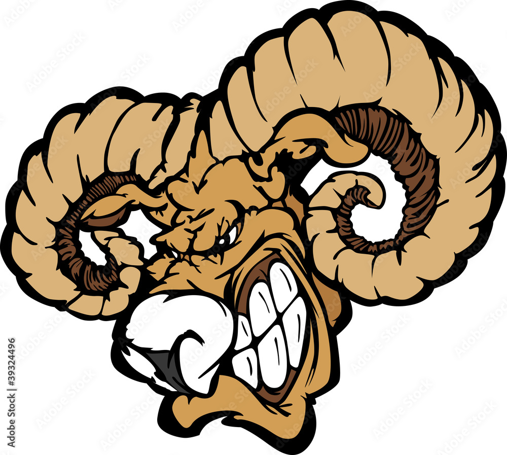 Ram Mascot Cartoon Vector Illustration Stock Vector | Adobe Stock
