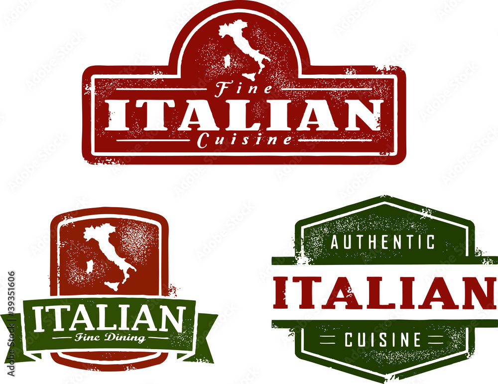 Vintage Italian Restaurant Graphics Stock Vector | Adobe Stock