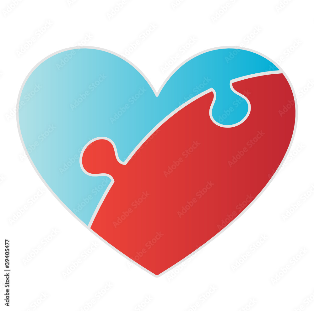 Heart Puzzle Stock Vector | Adobe Stock
