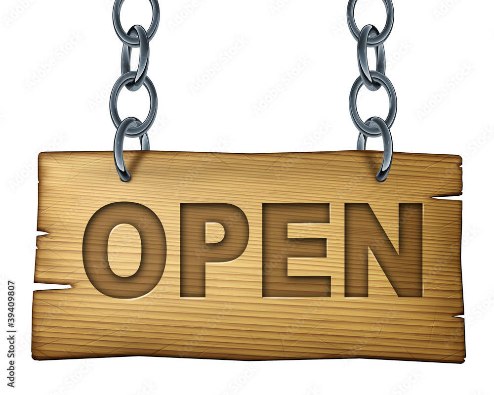 Hanging Open Sign Clip Art