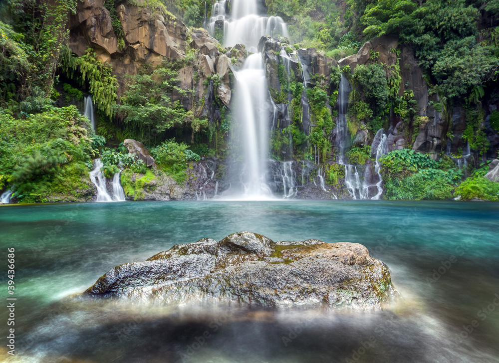 Cascade du bassin des Aigrettes - Ile de La Réunion Stock Photo | Adobe ...