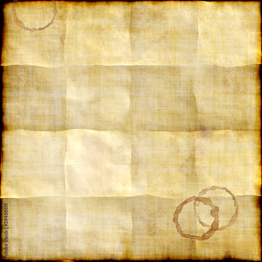 Old paper background with traces of folds and coffee stains Stock ...