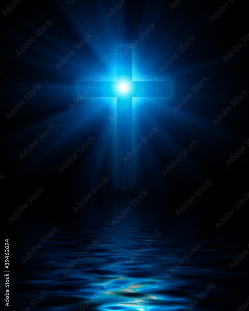 Blue Christian Cross