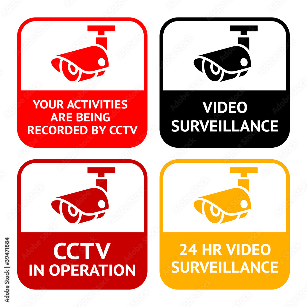 CCTV pictogram, video surveillance, set symbol security camera Stock 벡터 ...