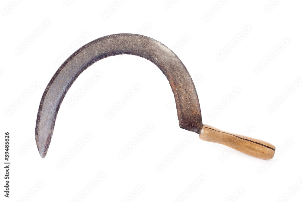 sickle under the white background Stock Photo | Adobe Stock