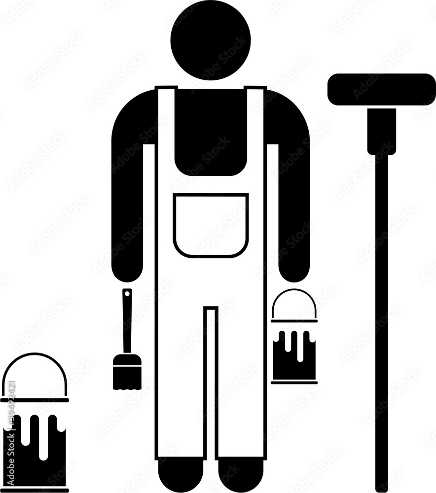 Pictogram of a painter vector de Stock | Adobe Stock