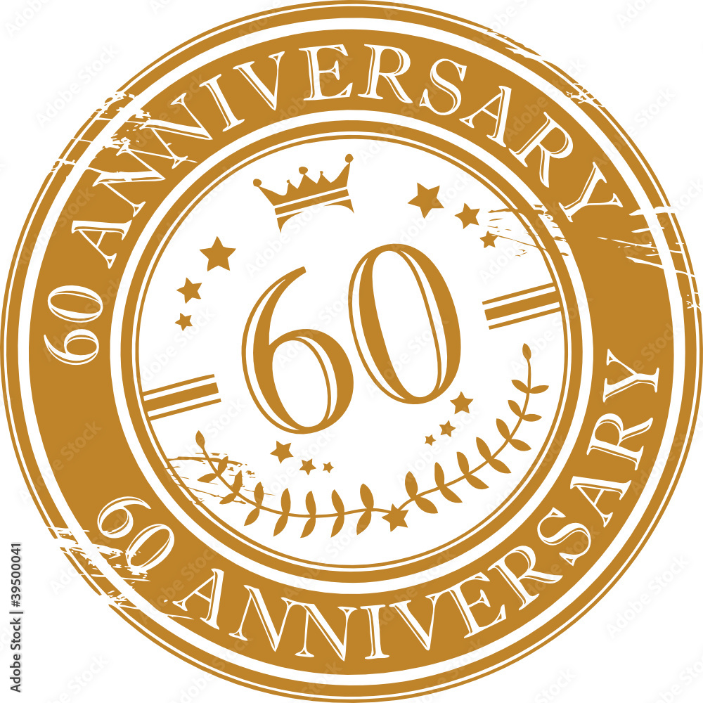 Stamp 60 anniversary, vector illustration Stock Vector | Adobe Stock