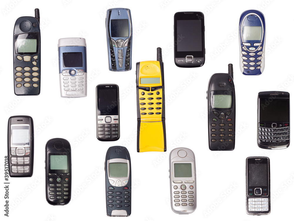 old mobile phones Stock Photo | Adobe Stock