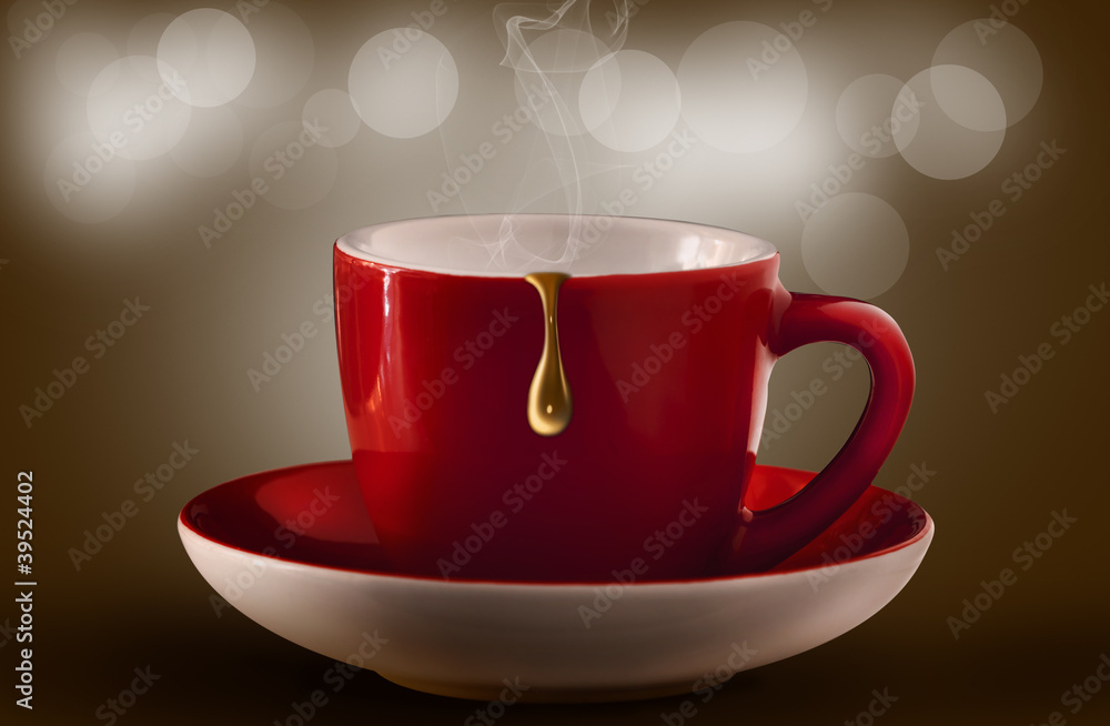 A red cup of coffee Stock Photo | Adobe Stock