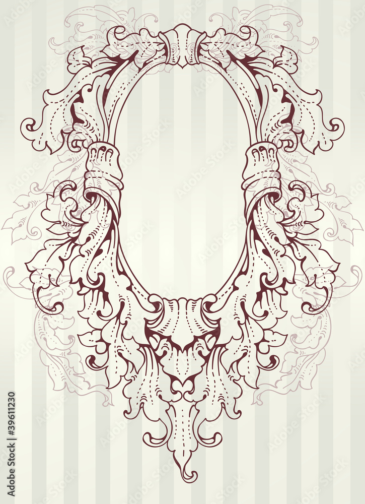 vintage baroque oval frame Stock Vector | Adobe Stock