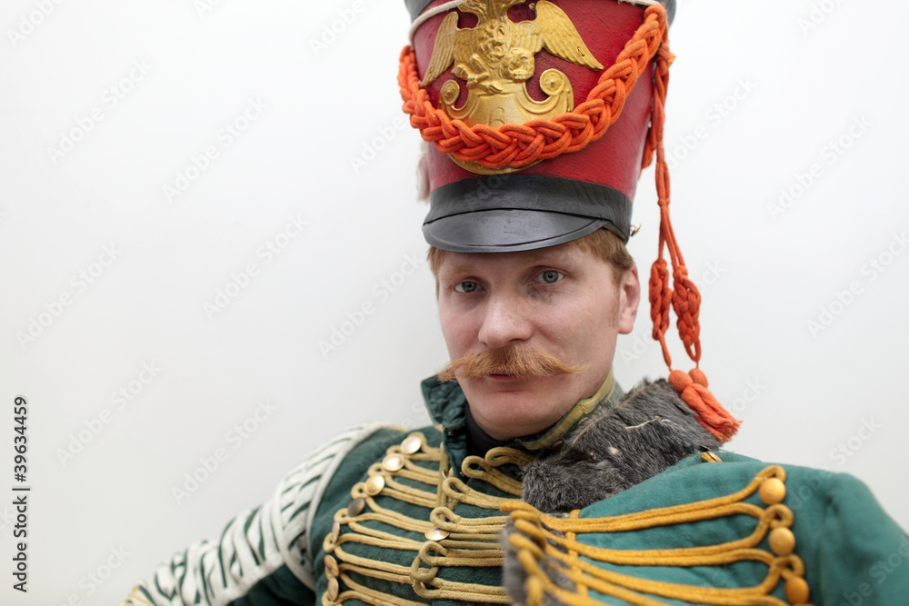 Serious russian hussar Stock Photo | Adobe Stock