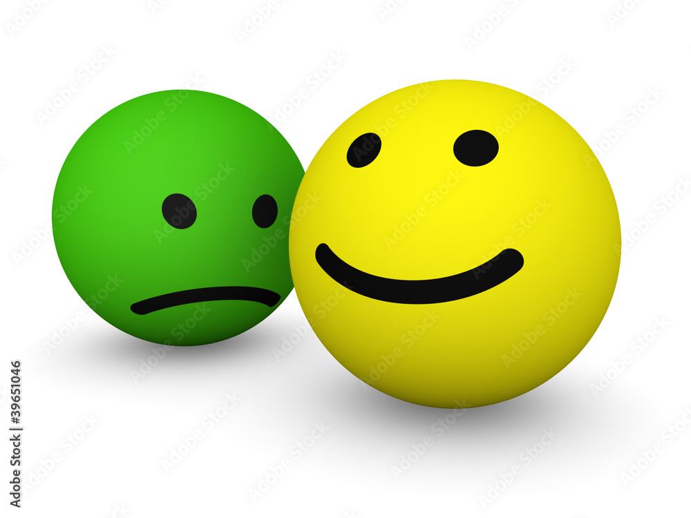 Sad and happy smiley faces Stock Illustration | Adobe Stock