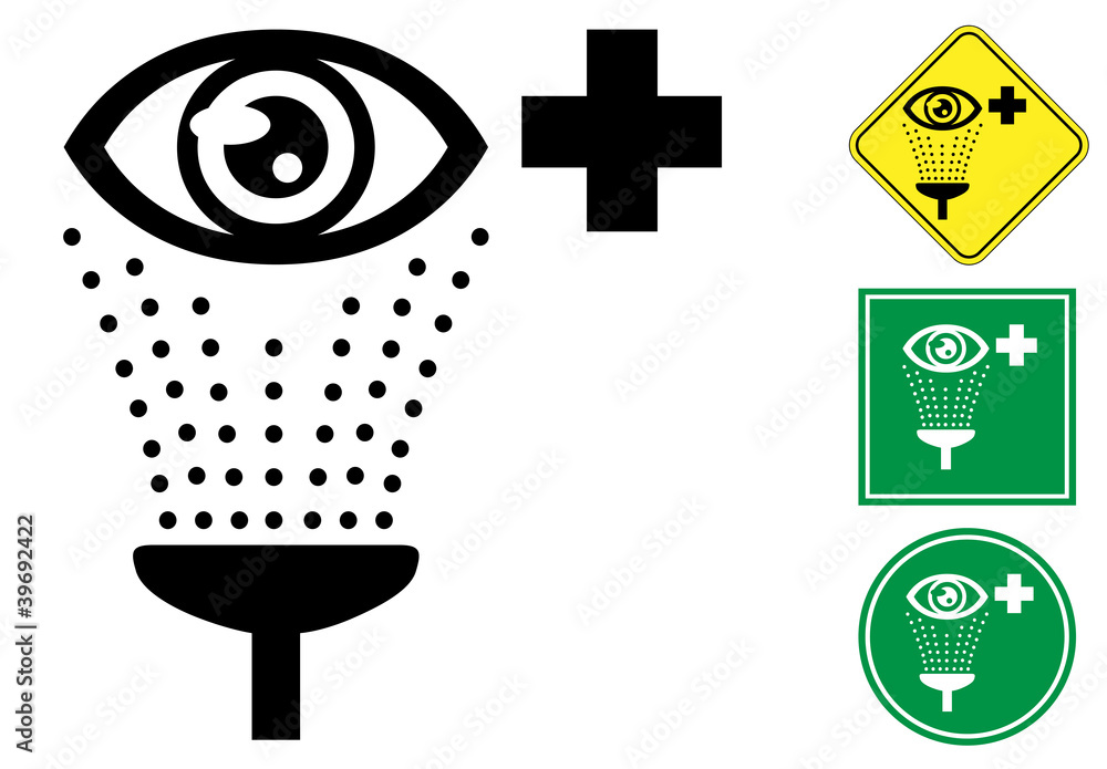 Emergency eye wash pictogram sign icon Stock Vector | Adobe Stock