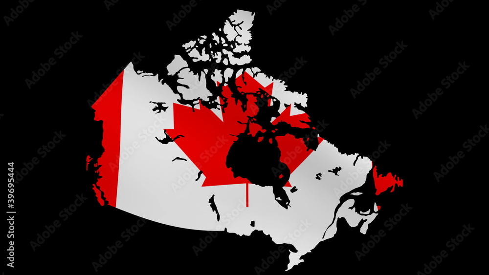 Canada map with rippling flag animation Stock Video | Adobe Stock