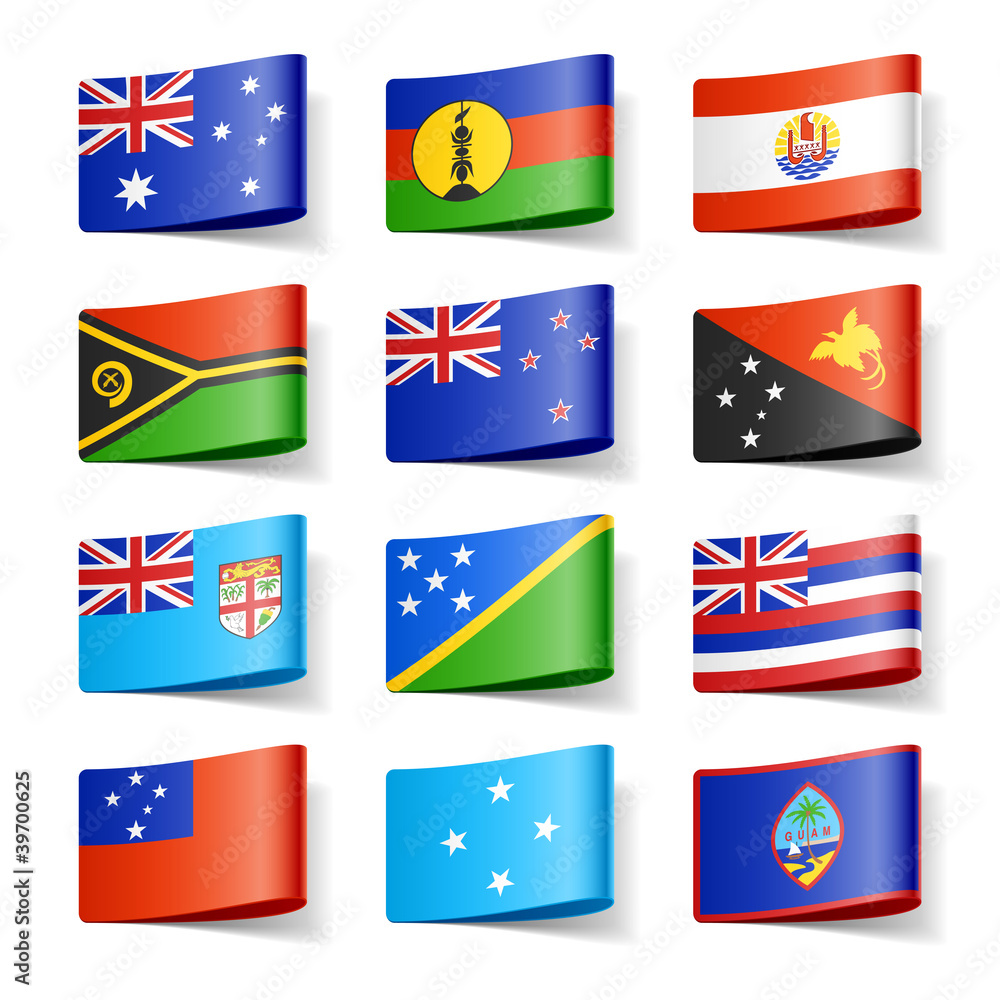 Oceania Country Flags flags of Oceania countries vector illustration ...