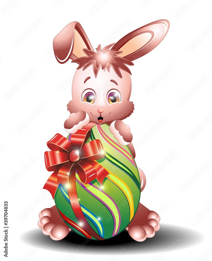 Vettoriale Stock Coniglio Cartoon Uovo di Pasqua-Cute Easter Bunny and ...