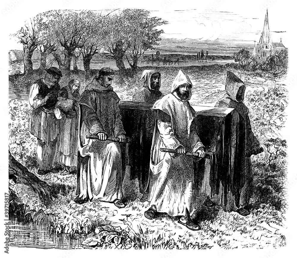 Medieval Burial Stock Illustration | Adobe Stock