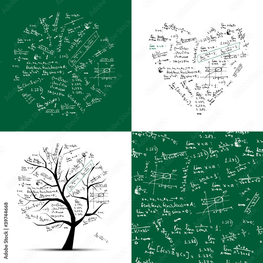 Math collection: frame, tree, seamless background Stock Vector | Adobe ...