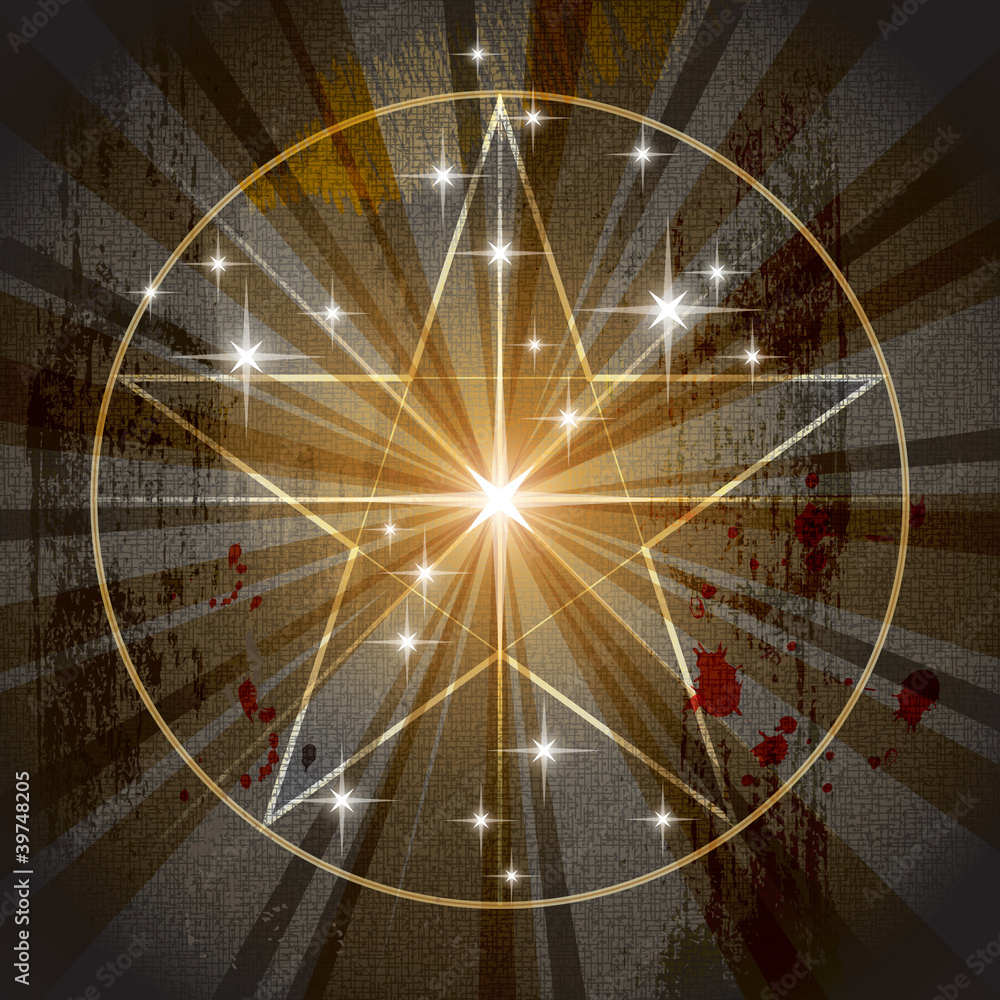 Vetor do Stock: The Ancient Medieval Mystic Pentagram ‘Sidus hominis ...