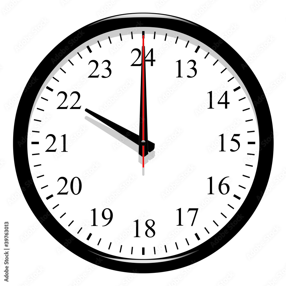 Horloge post meridiem - 22 heure Illustration Stock | Adobe Stock