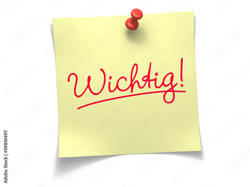 Wichtig! Notizzettel Stock-Illustration | Adobe Stock