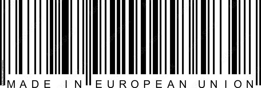 Barcode - Made in European Union Stock Vector | Adobe Stock
